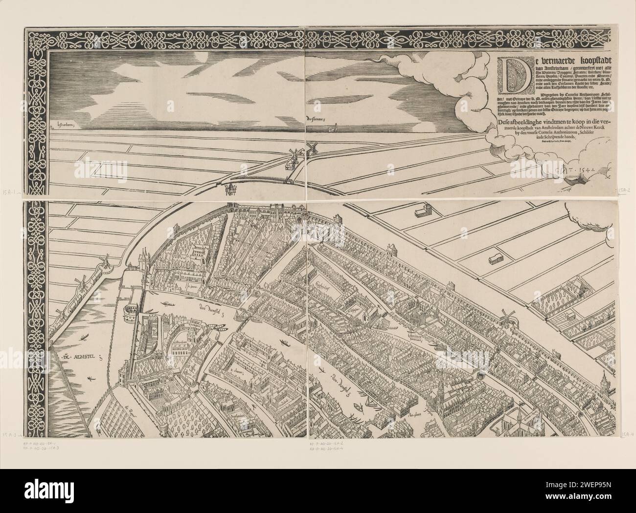 Map of Amsterdam, 1544 (fourth part), Cornelis Anthonisz., C. 1557 print Fourth part of a map of ...