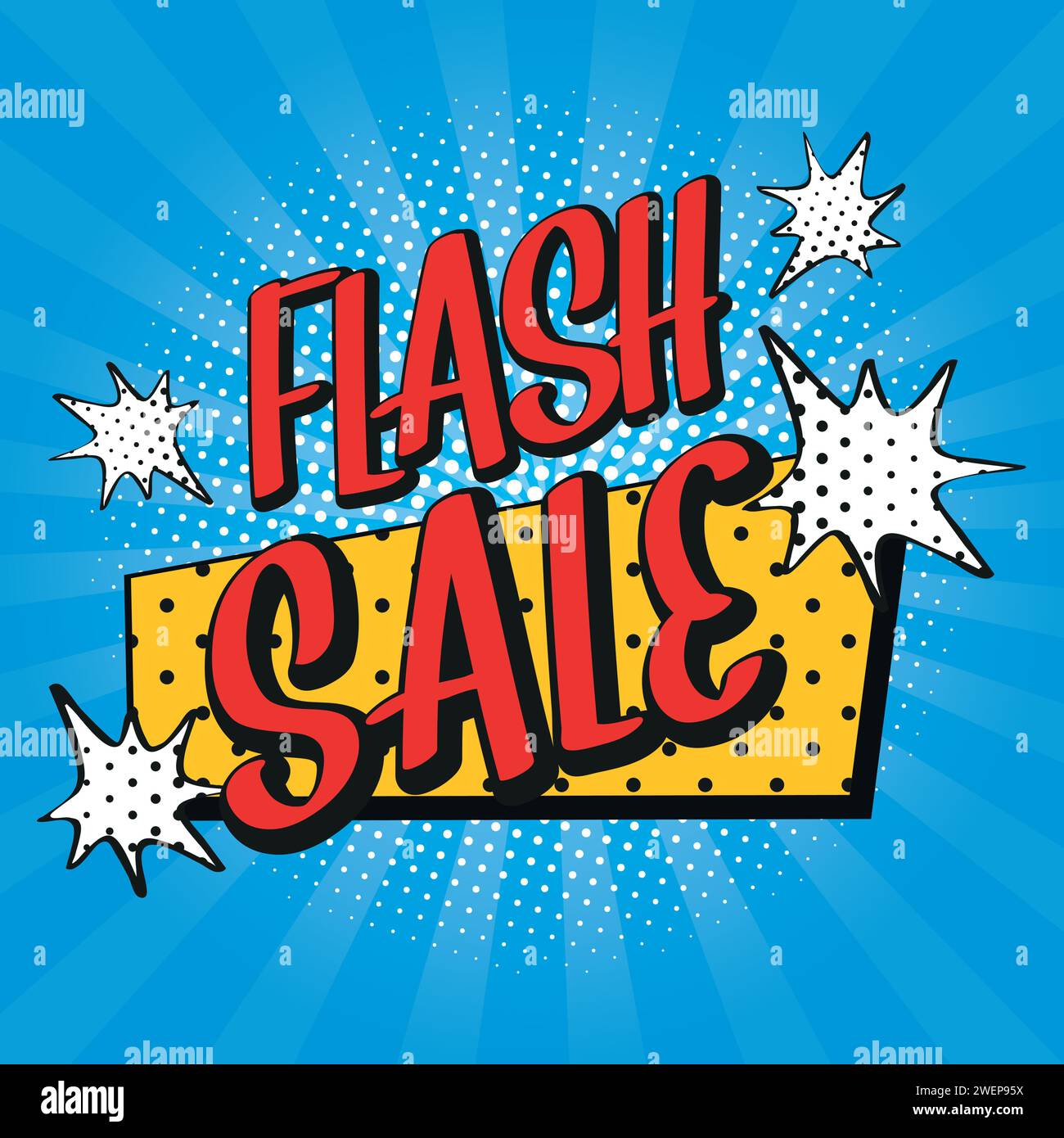 flash sales pop art huge sales text pop vector image Stock Vector Image ...