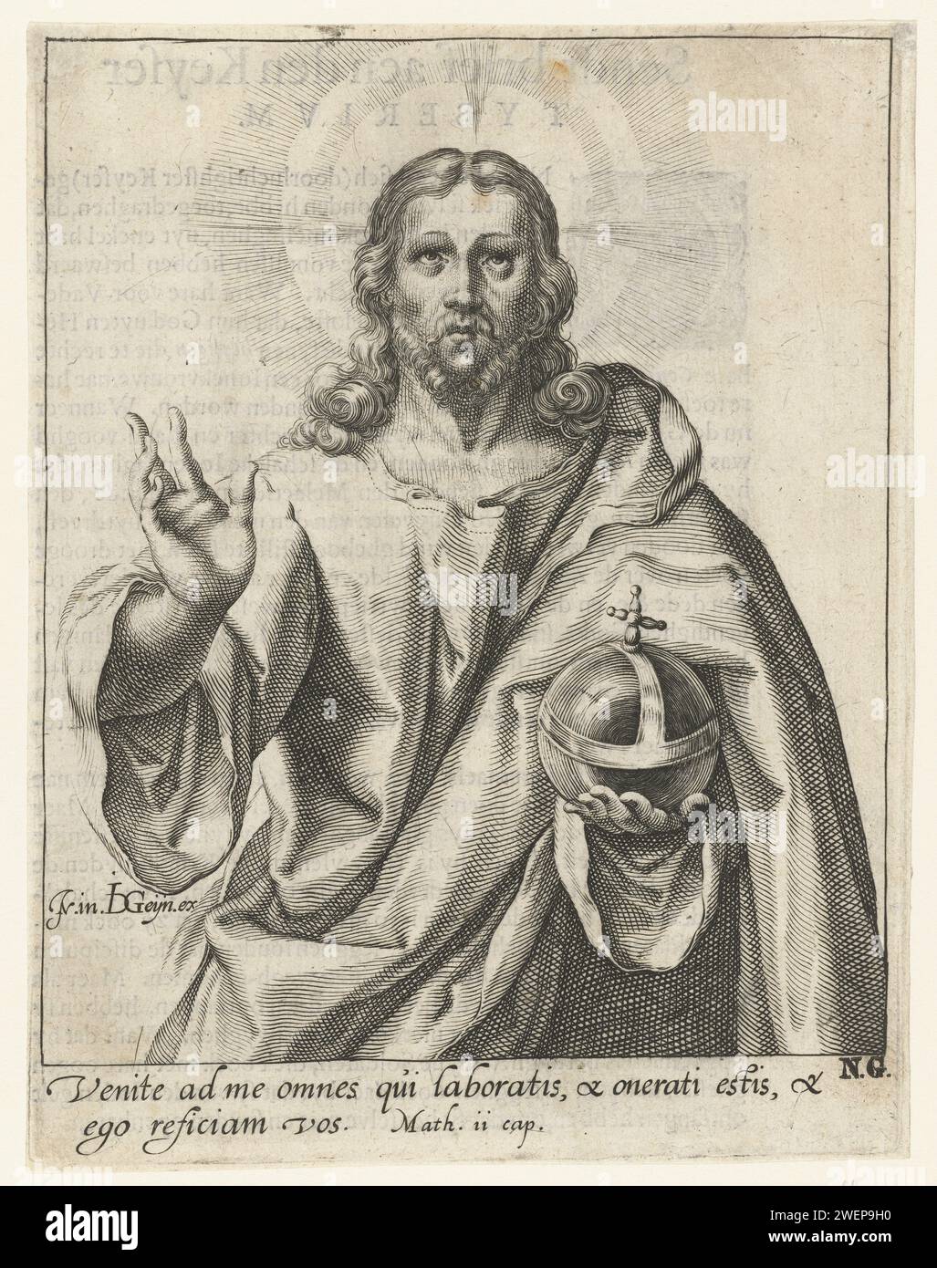 Christus Als Salvator Mundi, 1593 - 1597 print Christ, halfway, the ...