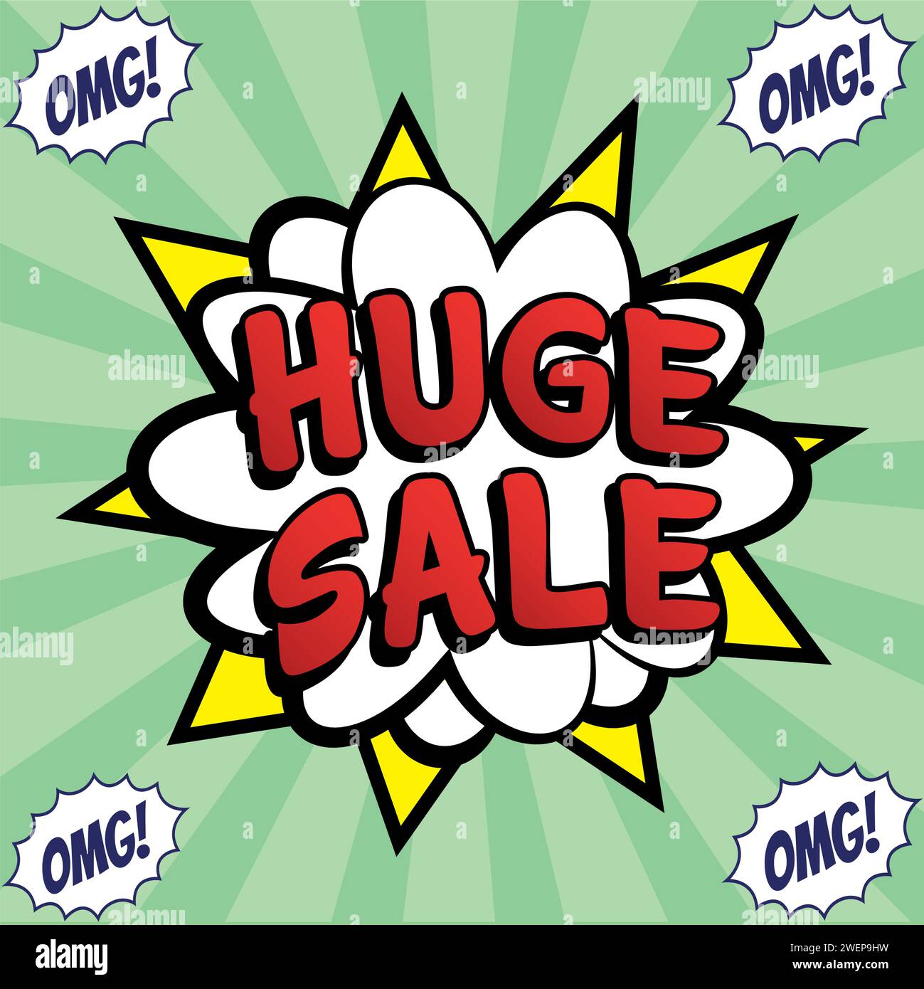 flash sales pop art huge sales text pop vector image Stock Vector Image ...