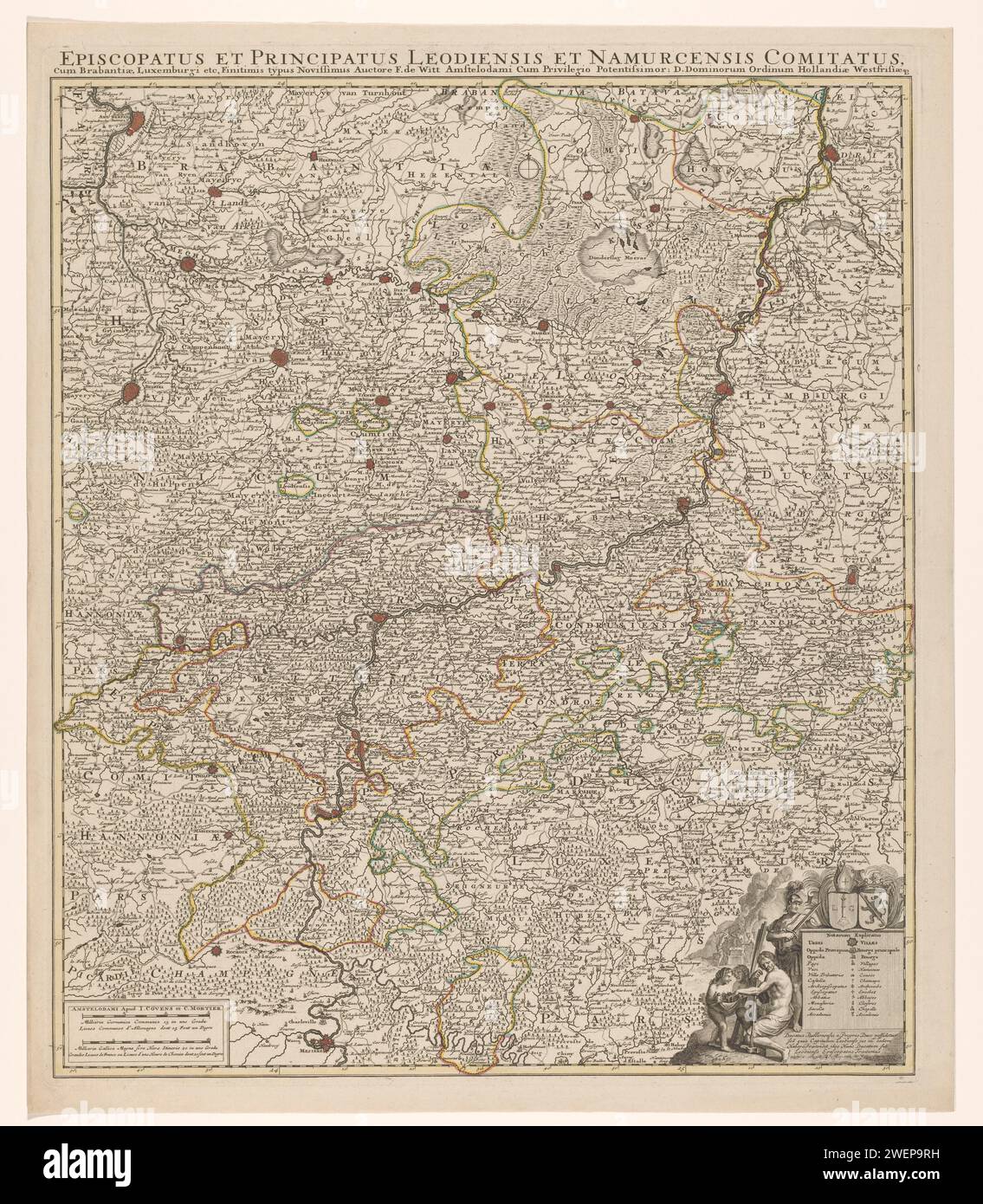Map of the Prinsbiomse Liège and the Graafschap Namur, Anonymous, 1721 ...