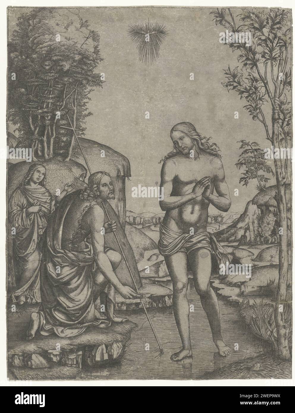 Baptism of Christ in the Jordaan by Johannes de Baptist, Francesco di Francia (attributed to ...
