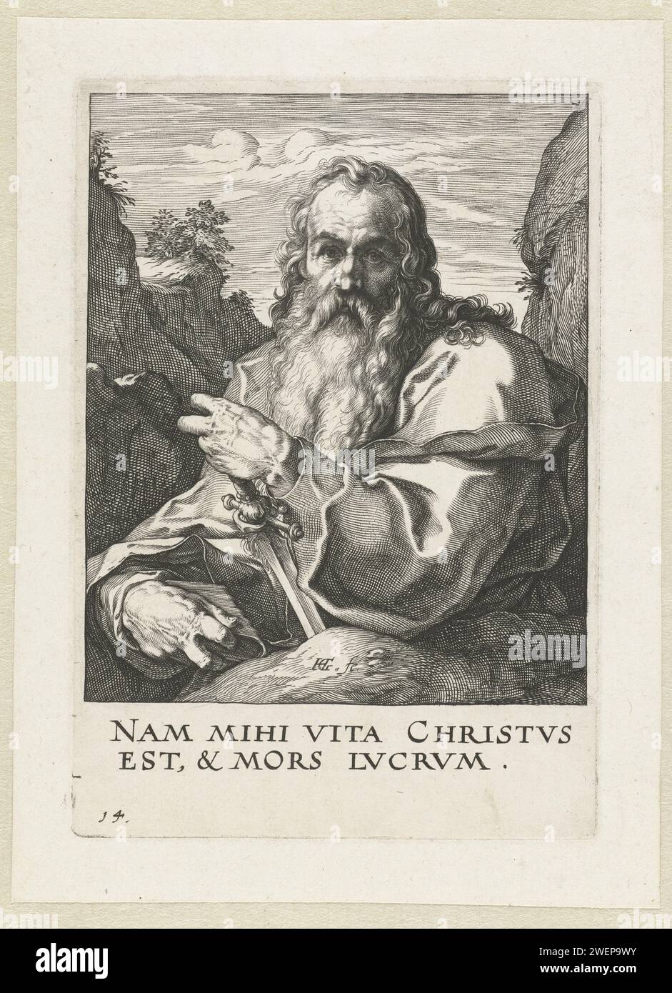 Saint Paul, 1589 print Saint Paul Halven, a sword in the left hand. In ...