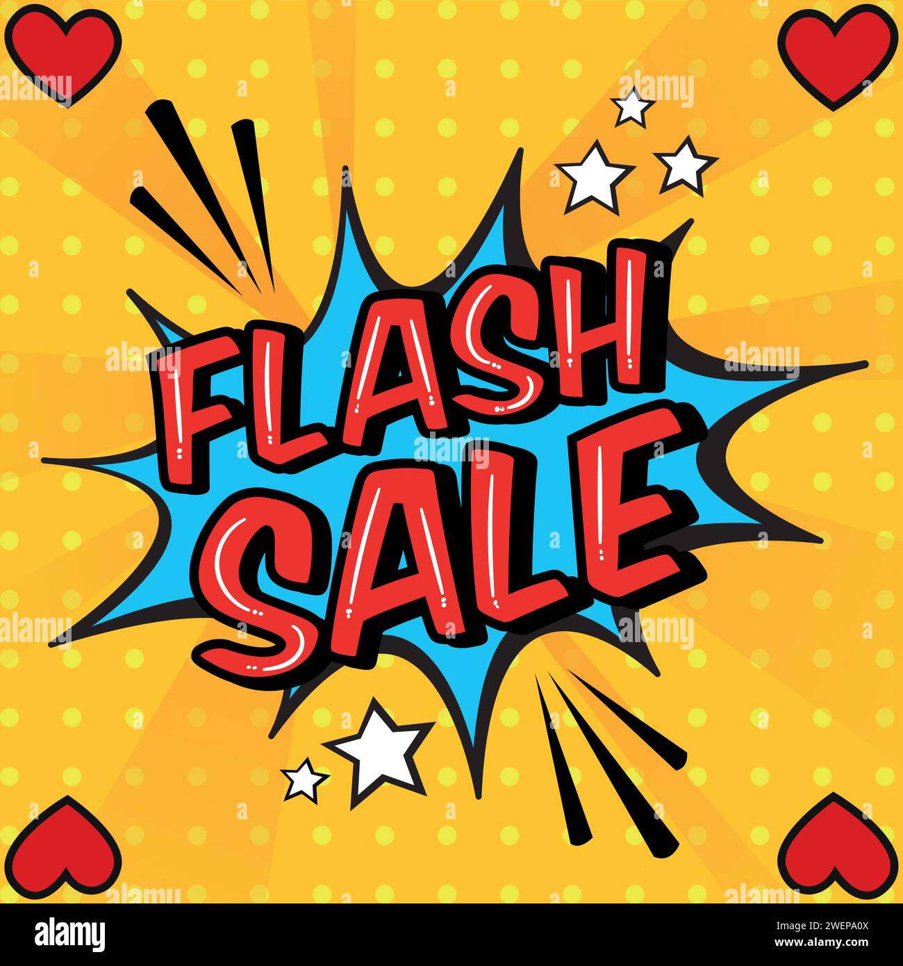 flash sales pop art huge sales text pop vector image Stock Vector Image ...