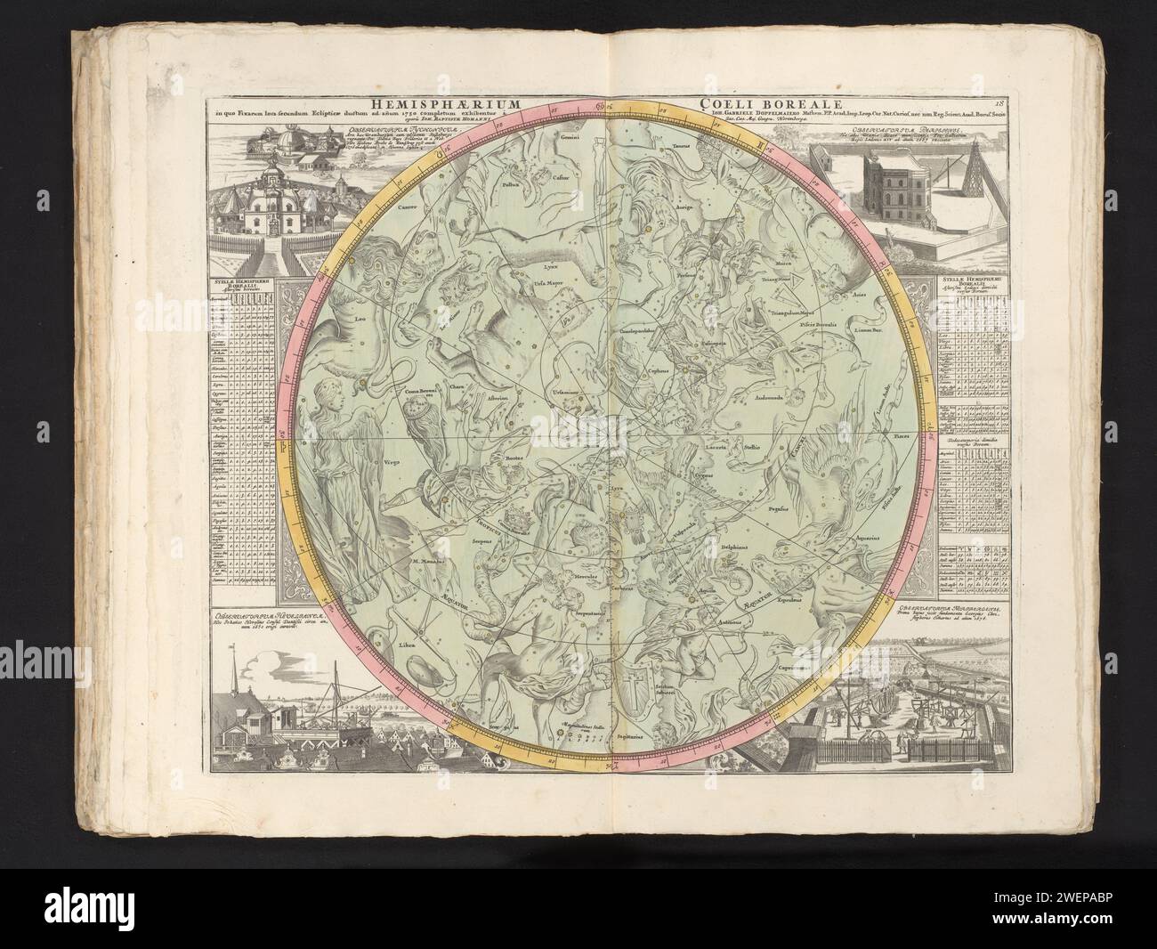 Hemelkaart with the northern constellations, Anonymous, After Johann ...