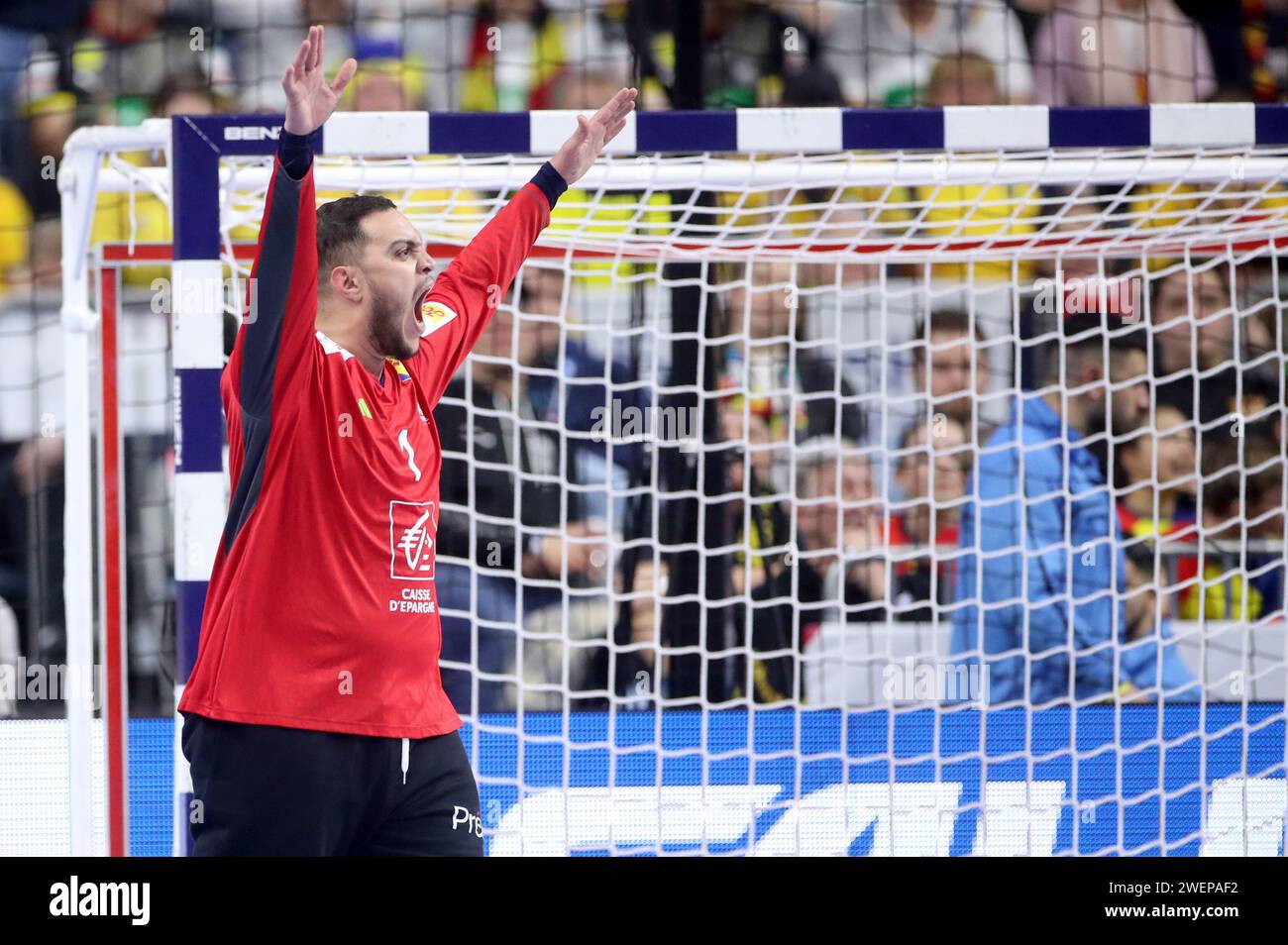 Zagreb, Croatia. 26th Jan, 2024. Goalkeeper Samir Bellahcene of France ...