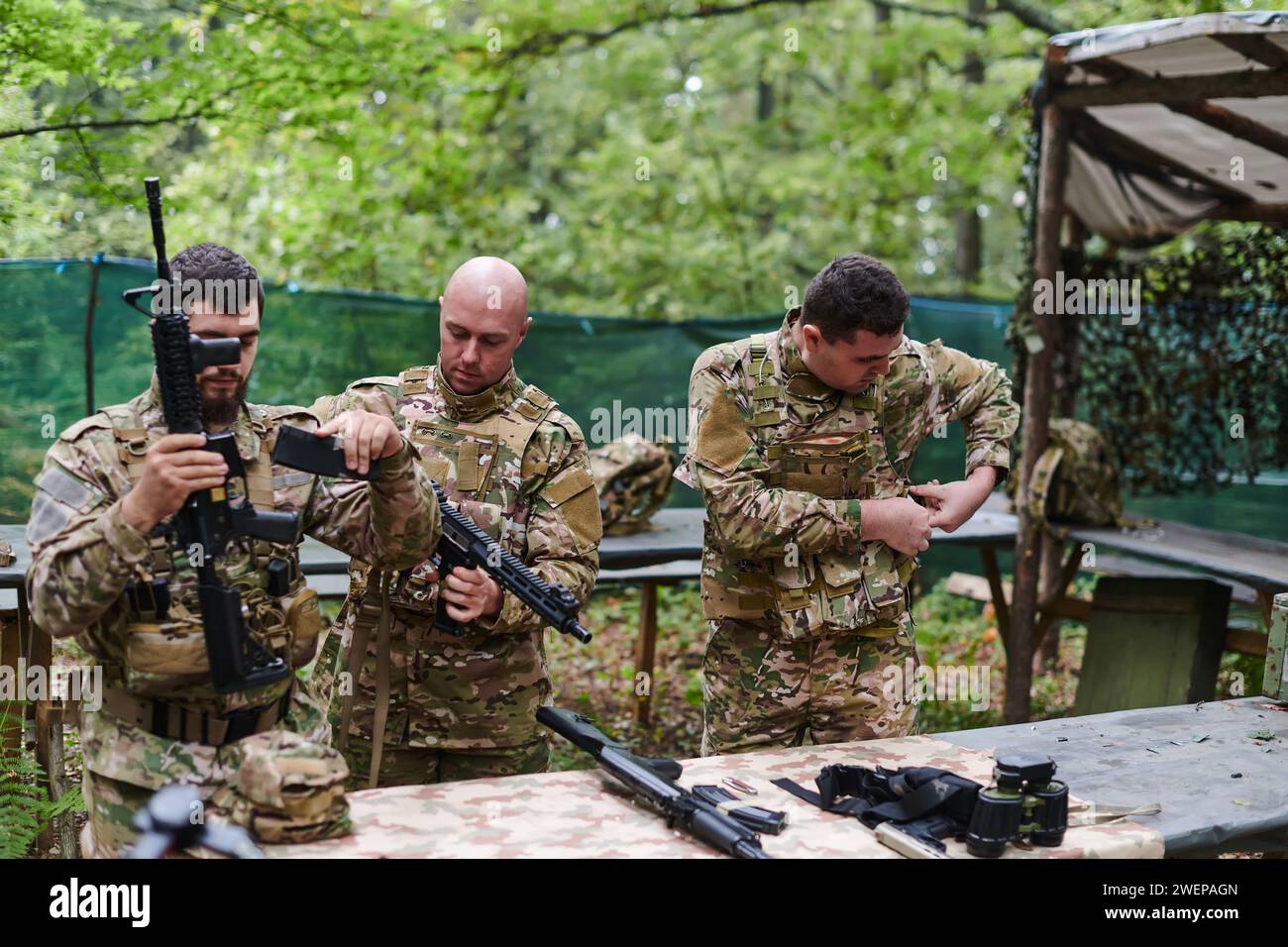 An elite military unit prepares for a hazardous forest operation ...
