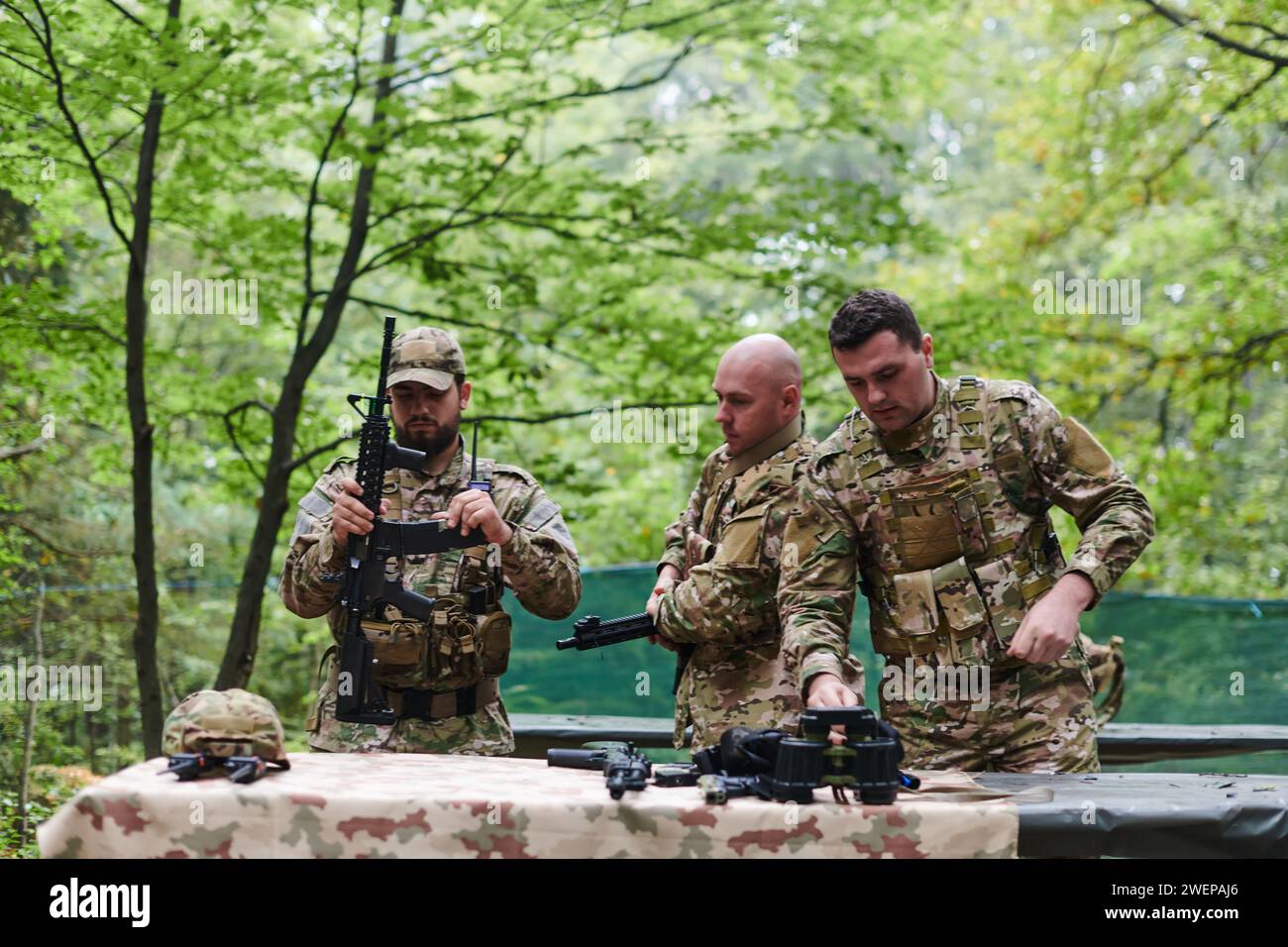 An elite military unit prepares for a hazardous forest operation ...