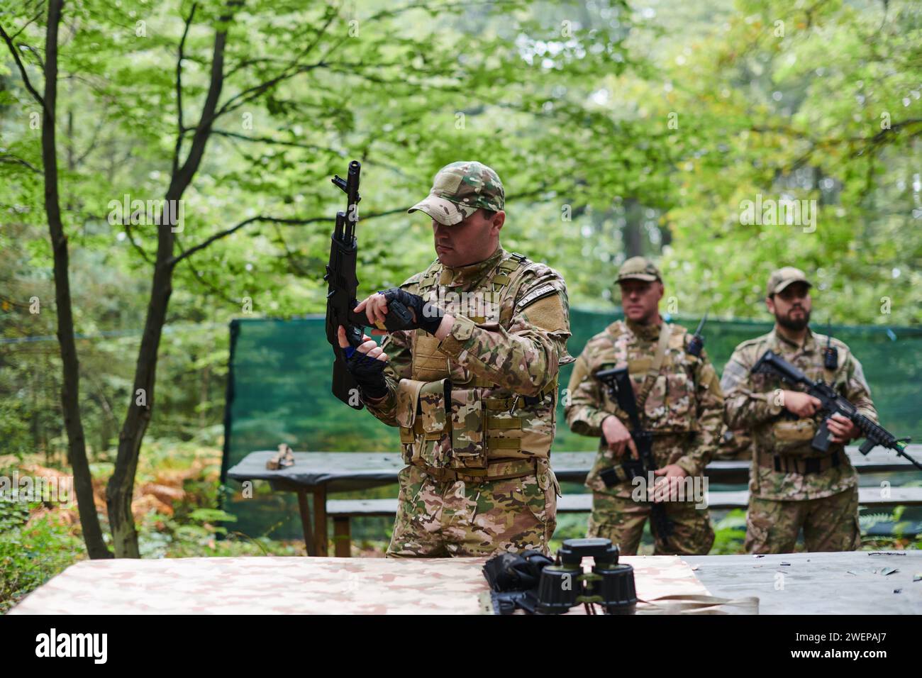 An elite military unit prepares for a hazardous forest operation ...