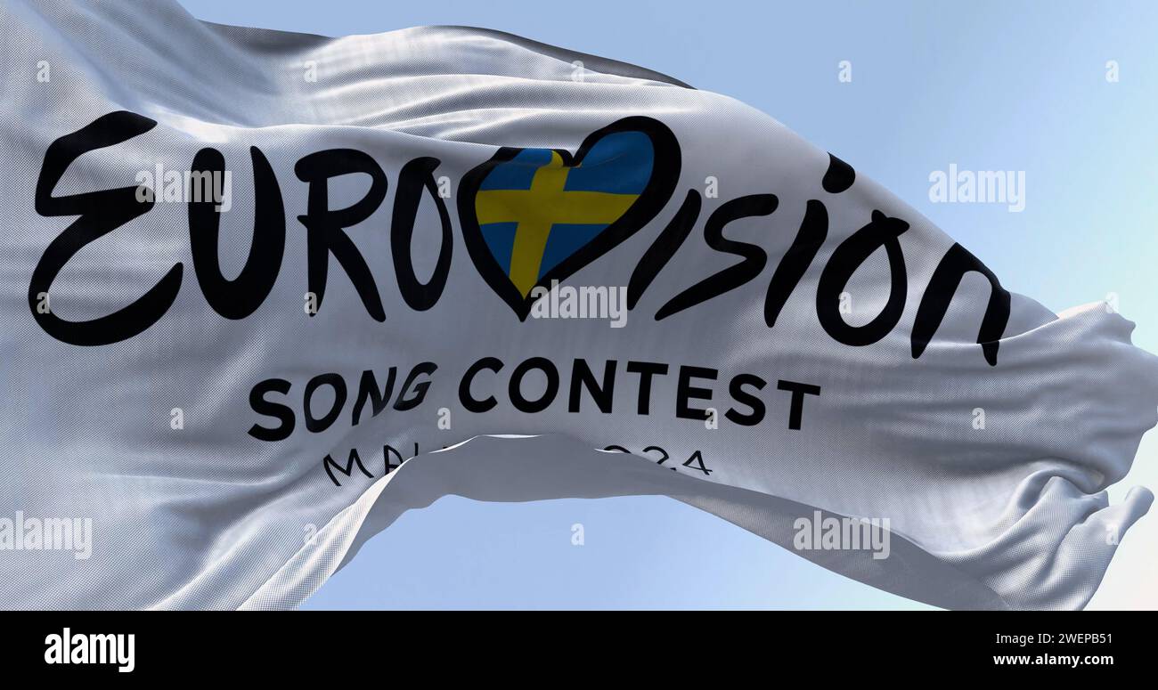 Malmo, SE, Oct. 25 2023: Close-up of Eurovision Song Contest 2024 ...