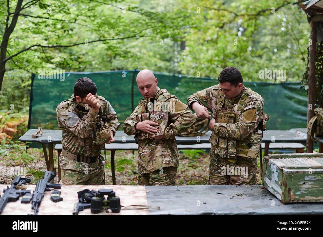 An elite military unit prepares for a hazardous forest operation ...