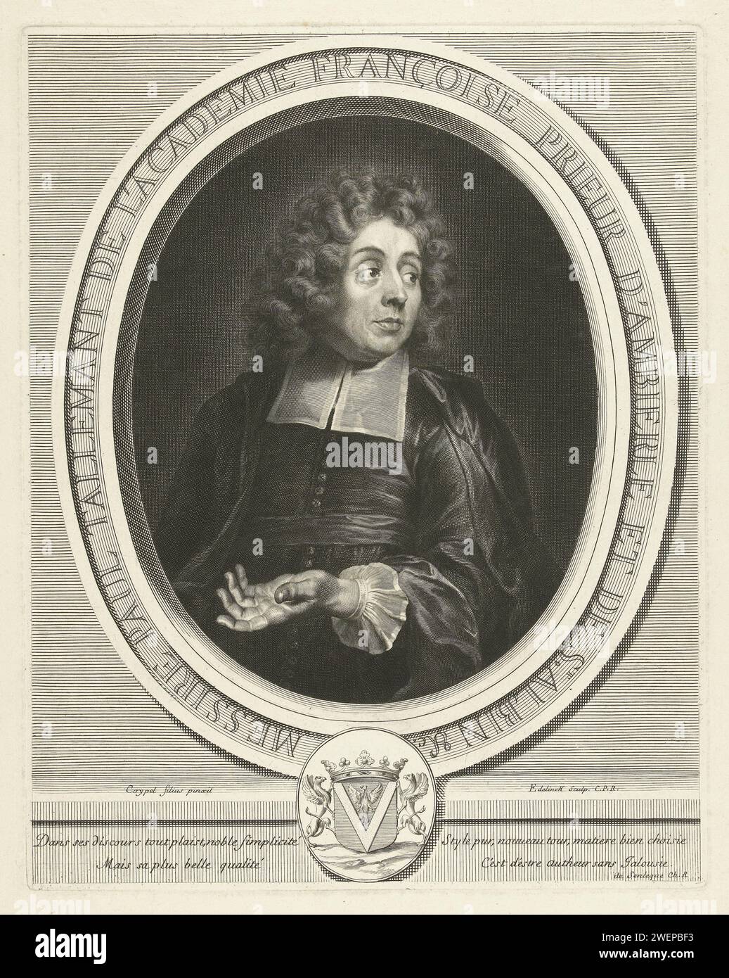 Portrait of Paul Tallemant, Gerard Edelinck, After Noël -Nicolas Coypel ...