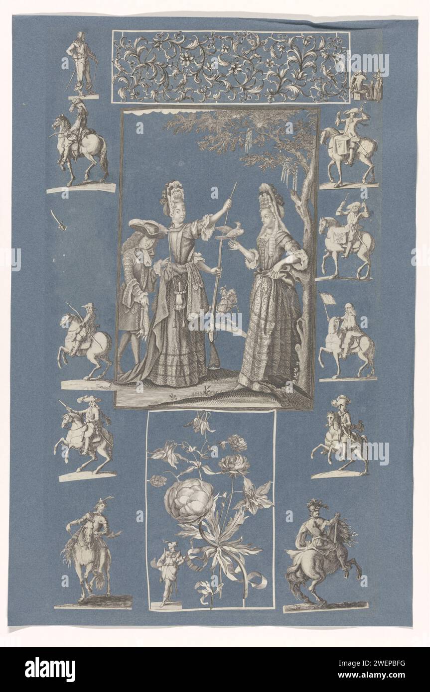 Collage of cut out prints stuck on album magazine of Blauw Paper, c ...