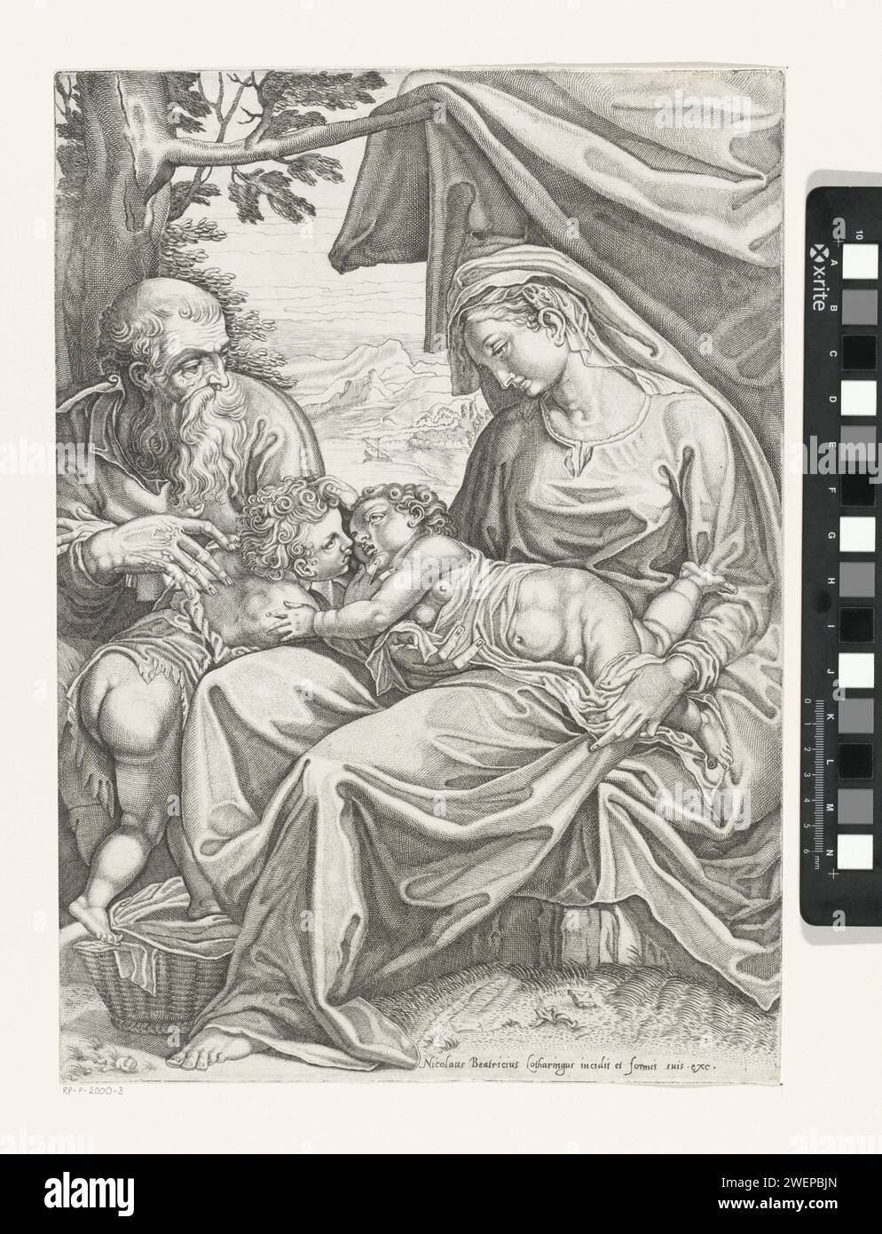 The Holy Family with Johannes de Baptist, Nicolas Beatrizet, After ...