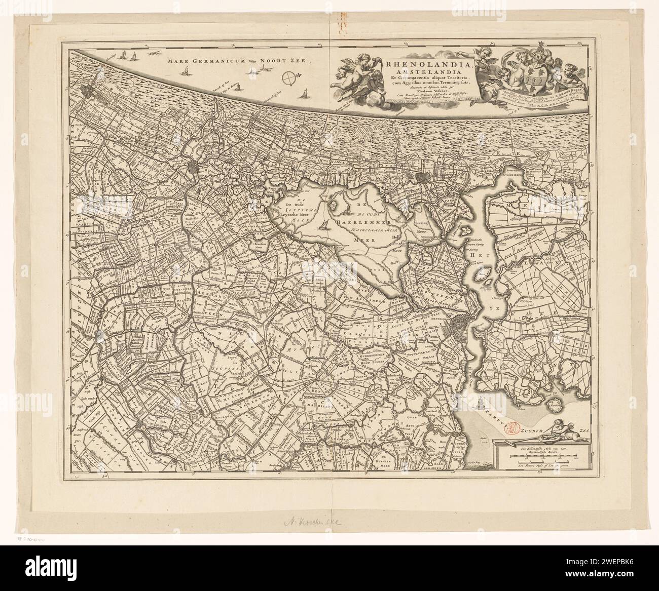 Map of Rijnland and Amstelland, Anonymous, 1720 - 1775 print Map of ...
