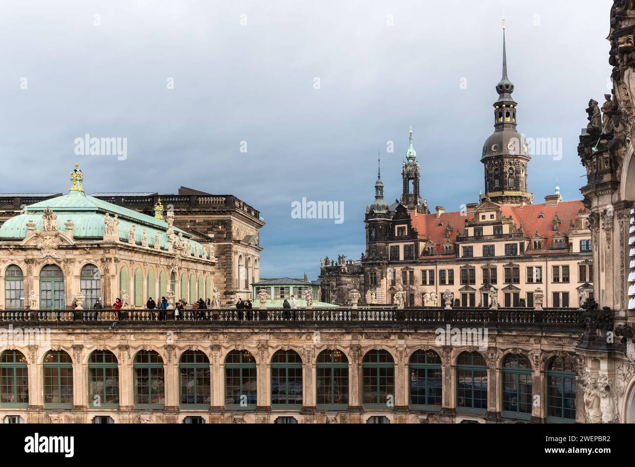 Dresden, Germany, December 24. Tourists walk through the upper gallery ...
