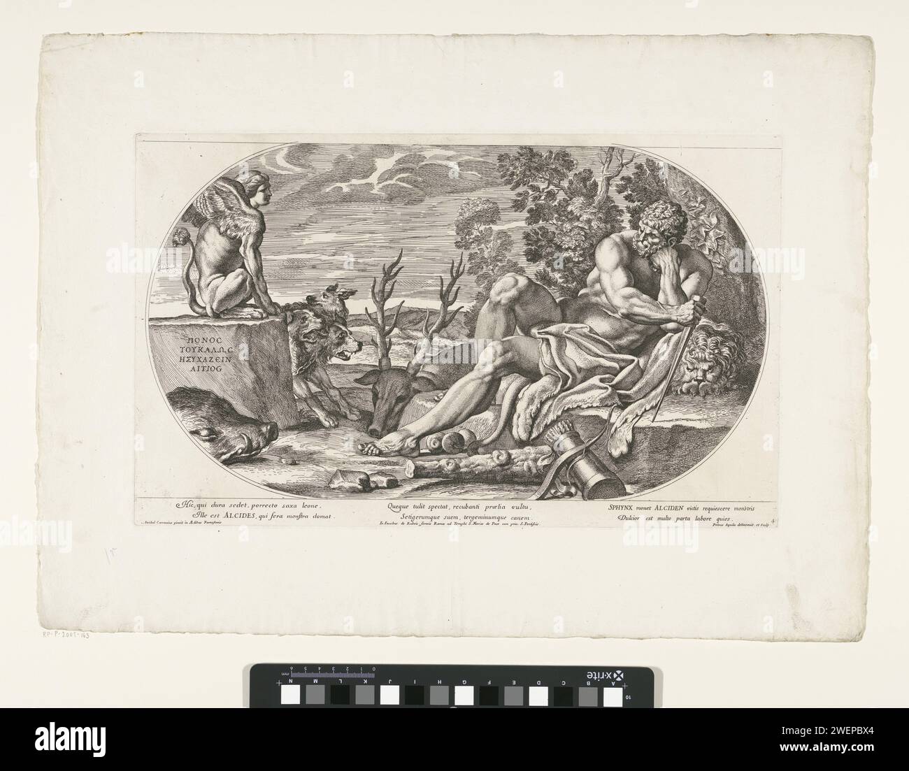 HERULES (ALCIDES) IN DE SFINX, 1670 - BEFORE 1692 print Hercules ...
