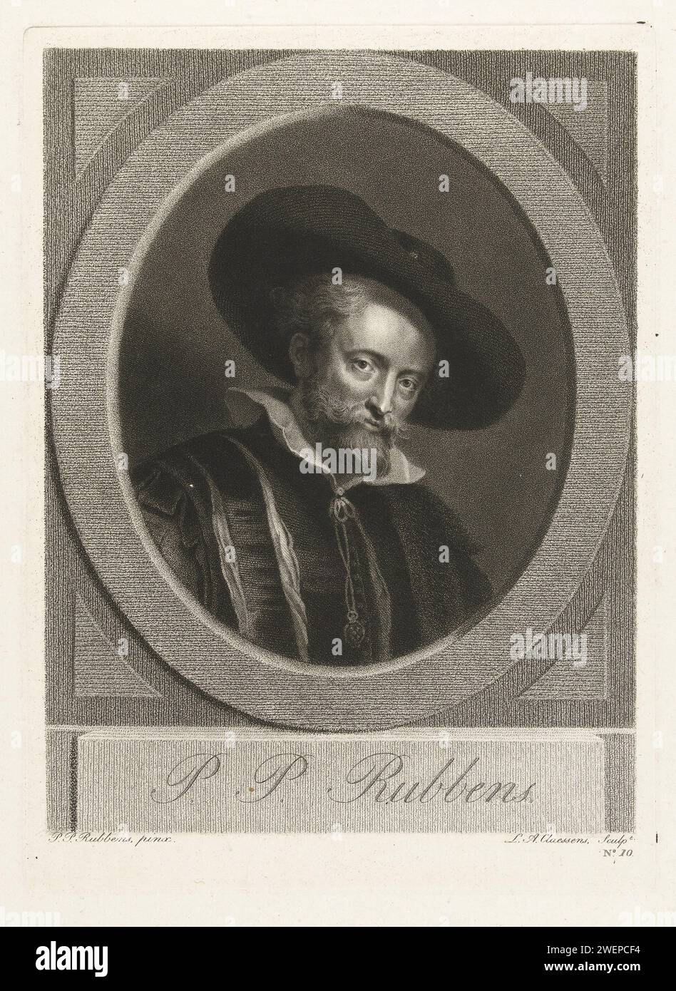 Self -portrait of Peter Paul Rubens, Lambertus Antonius Claessens ...