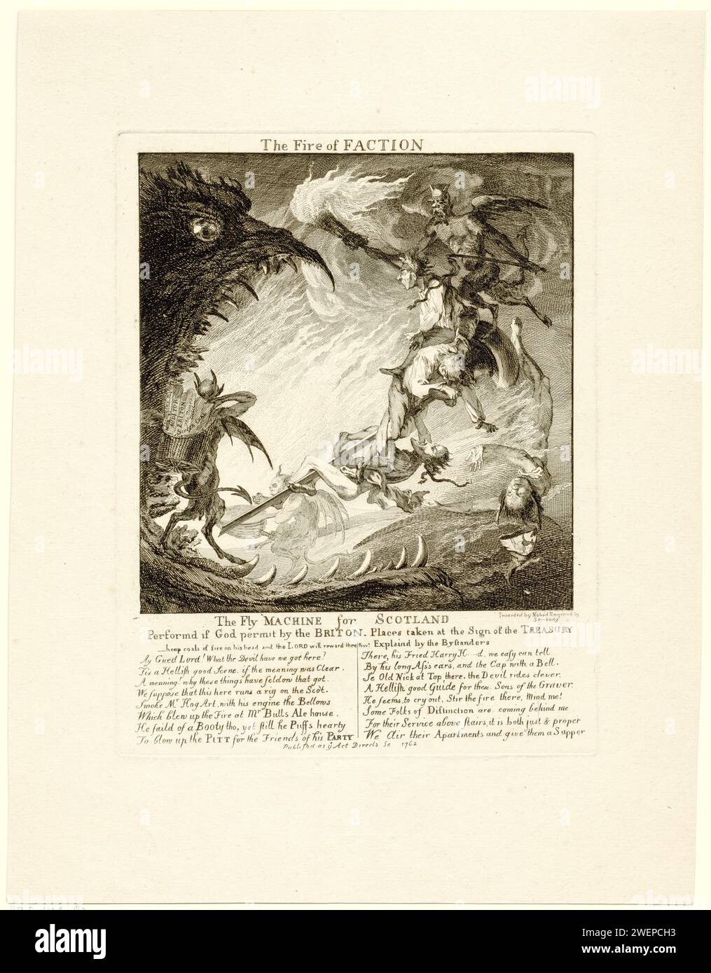 Opened hellemond surrounded by demons, 1762 print Text in English in ...