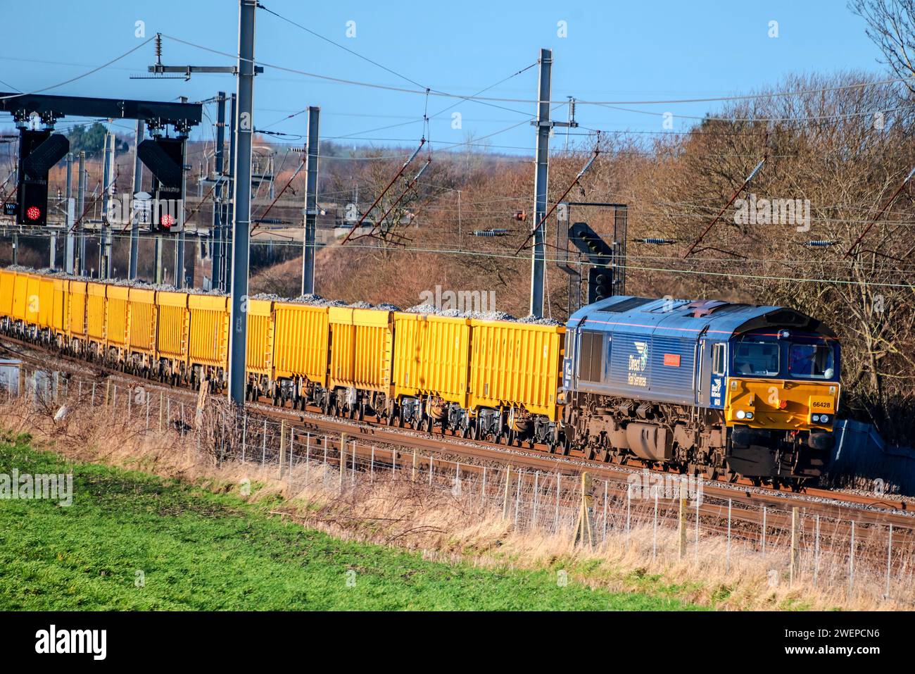 DRS class 66 diesel freight locomotive the Carlisle Eden Mind hauling ...