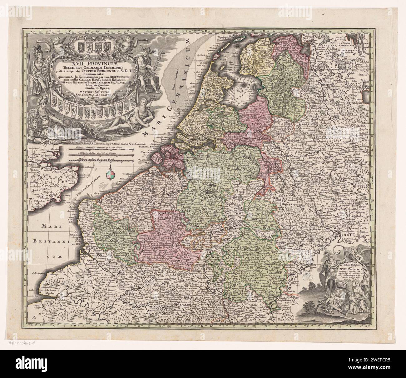 Map of the Seventeen Provinces, 1740 - 1757 print At the top right ...