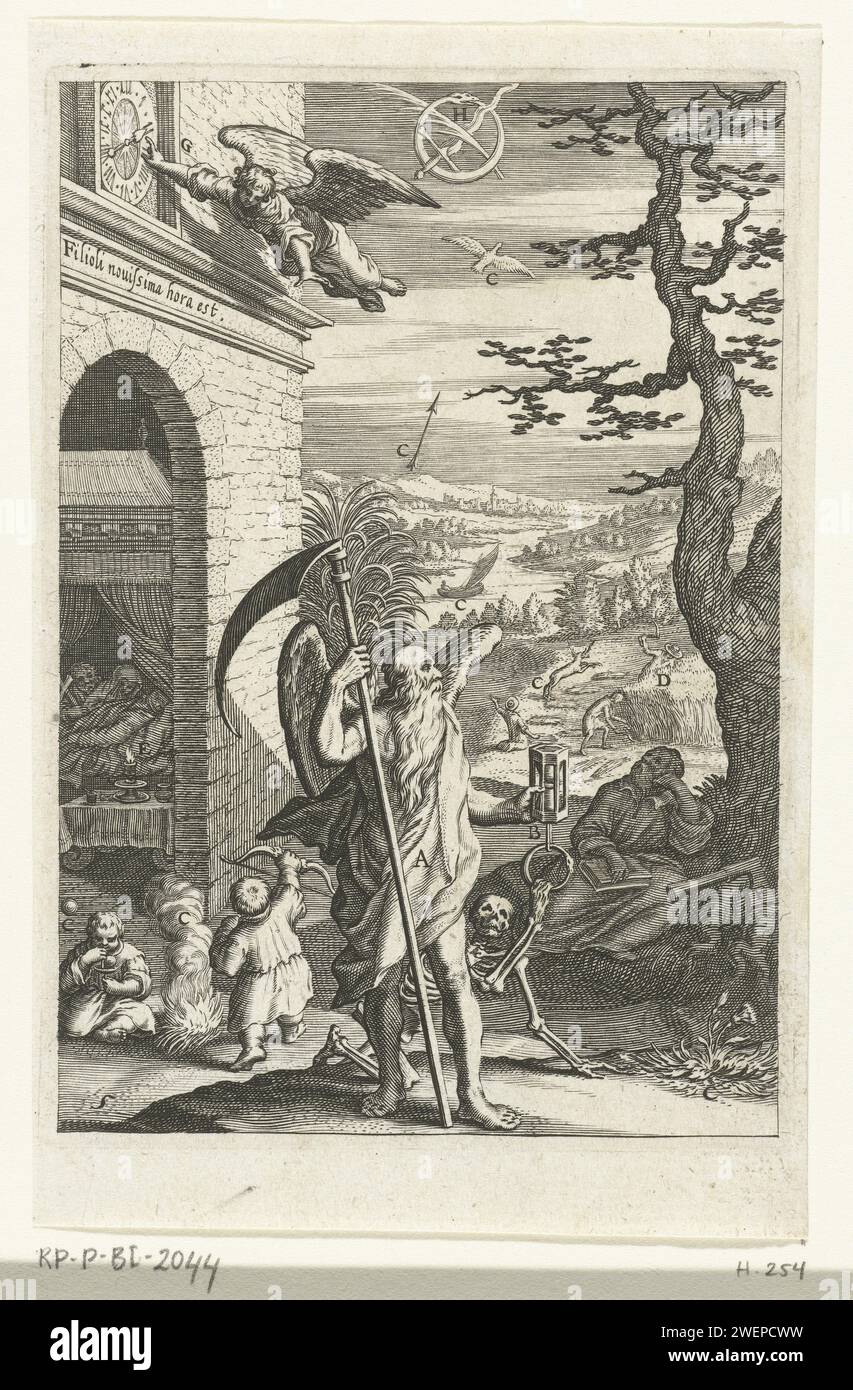 Emblem with father Time as a symbol for passing by time, Boëtius Adamsz ...