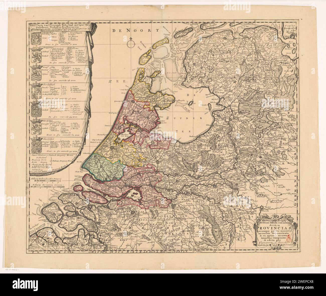 Map of the republic of the seven united netherlands hi-res stock ...