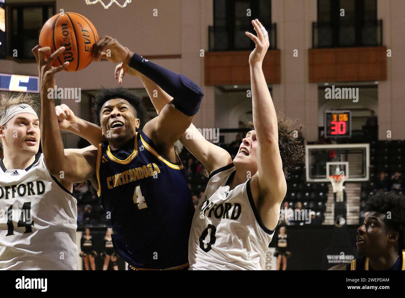 SPARTANBURG,S.C. - JANUARY 24: Chattanooga Mocs forward Sam Alexis (4 ...