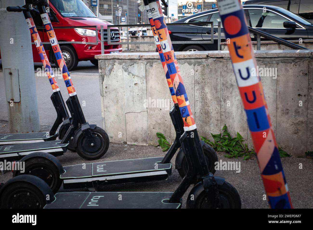 Picture of a electric scooters on the streets of Dusseldorf with the ...