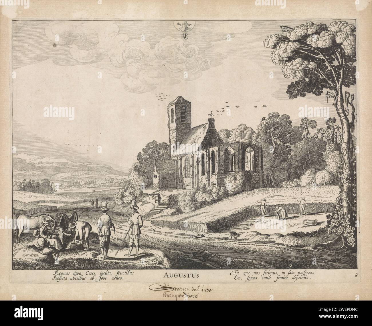 Augustus, Jan van de Velde (II), 1618 print Landscape with a field ...