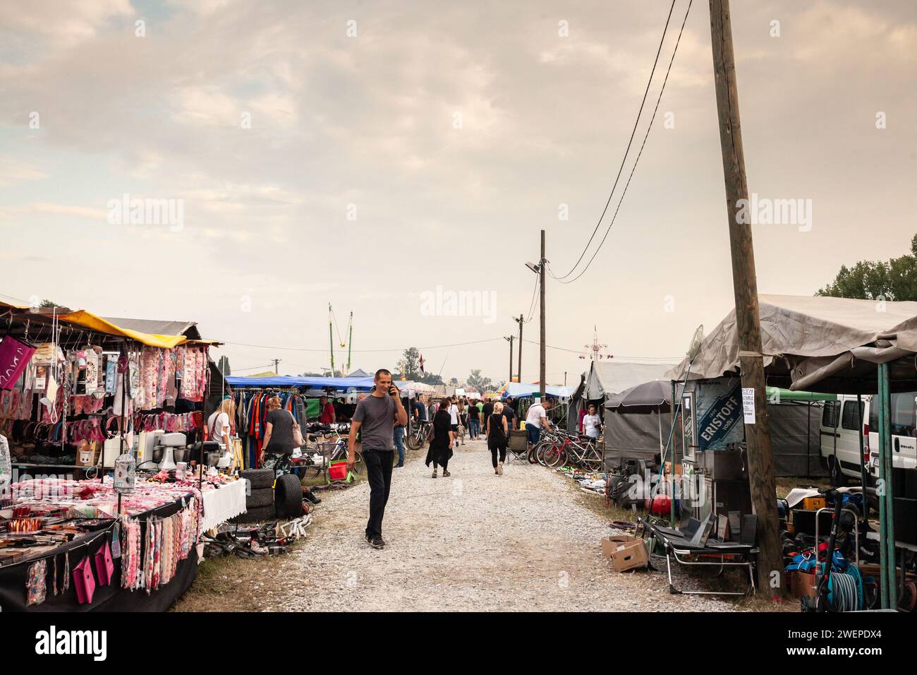 Picture of people, a crowd not respecting social distancing, in an ...