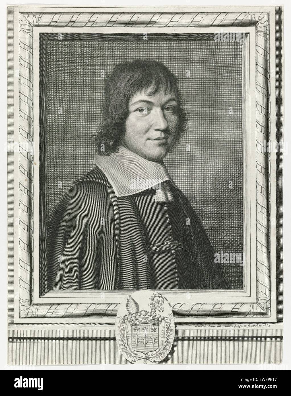 Portret Charles-Maurice Le Tellier, Robert Nanteuil, 1664 print Bust to ...
