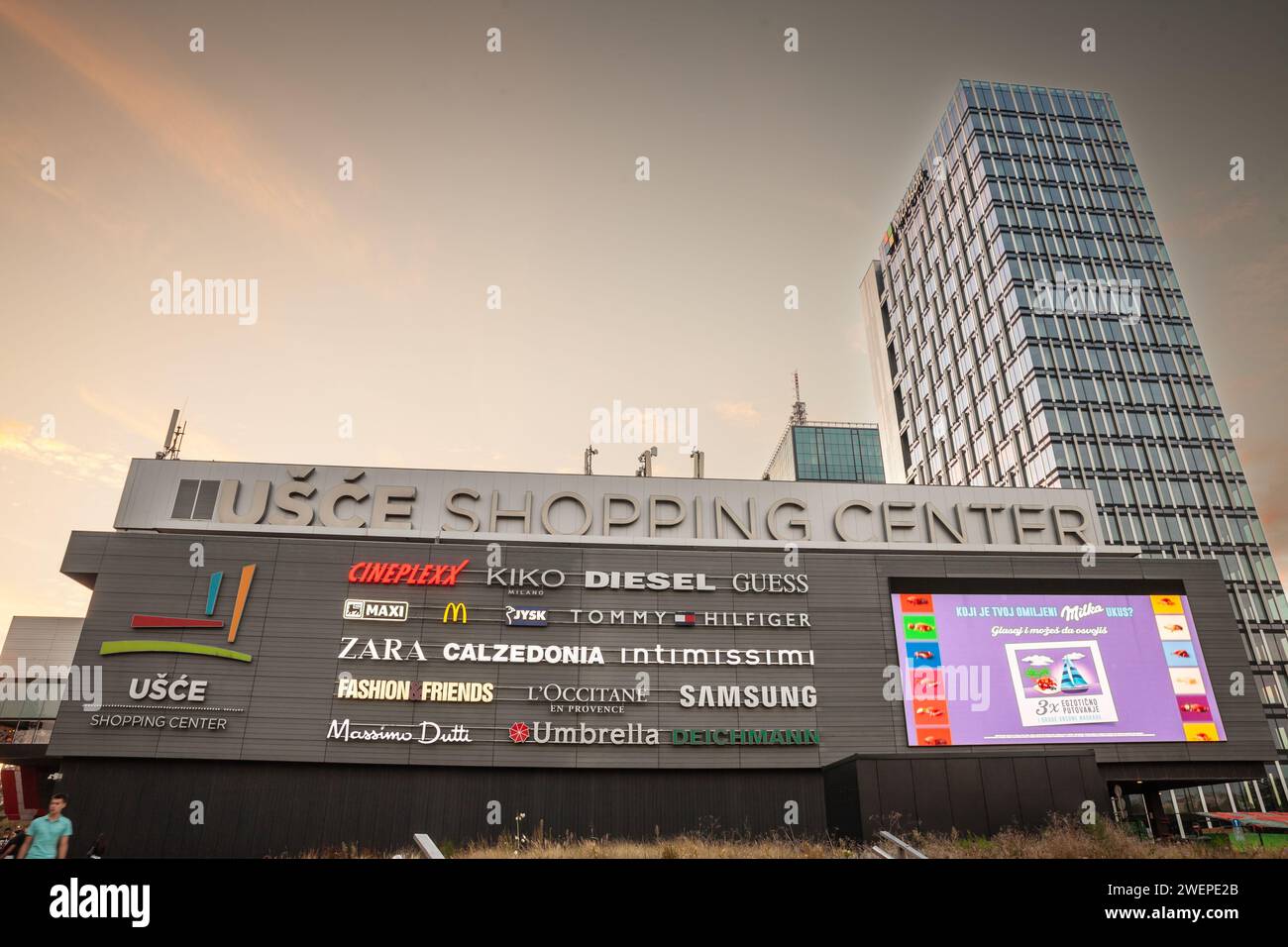 Picture of the main facade of usce Shopping center during a cloudy ...