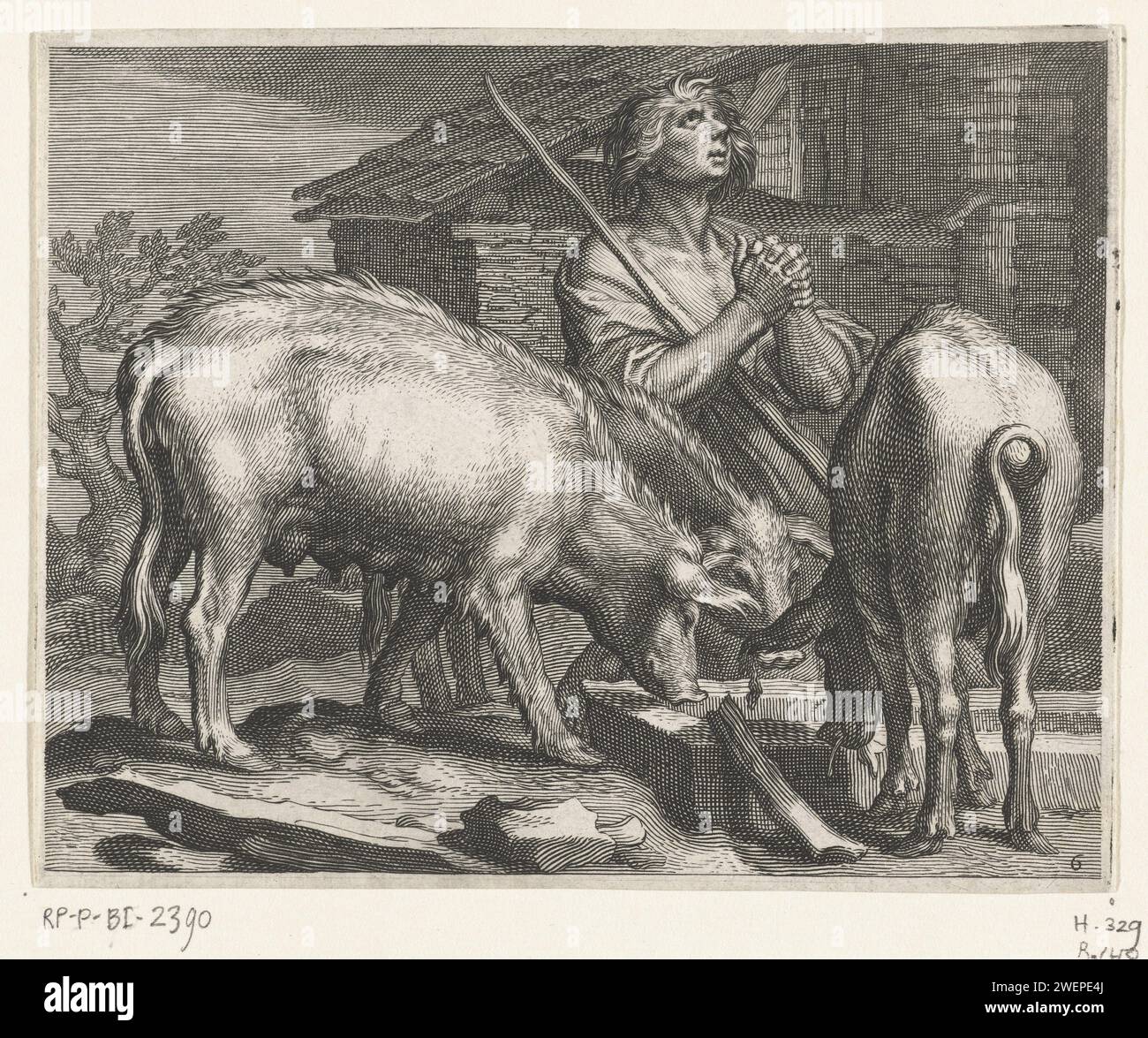 Lost son as a pork herer with pigs at Trog, Boëtius Adamsz. Bolswert ...