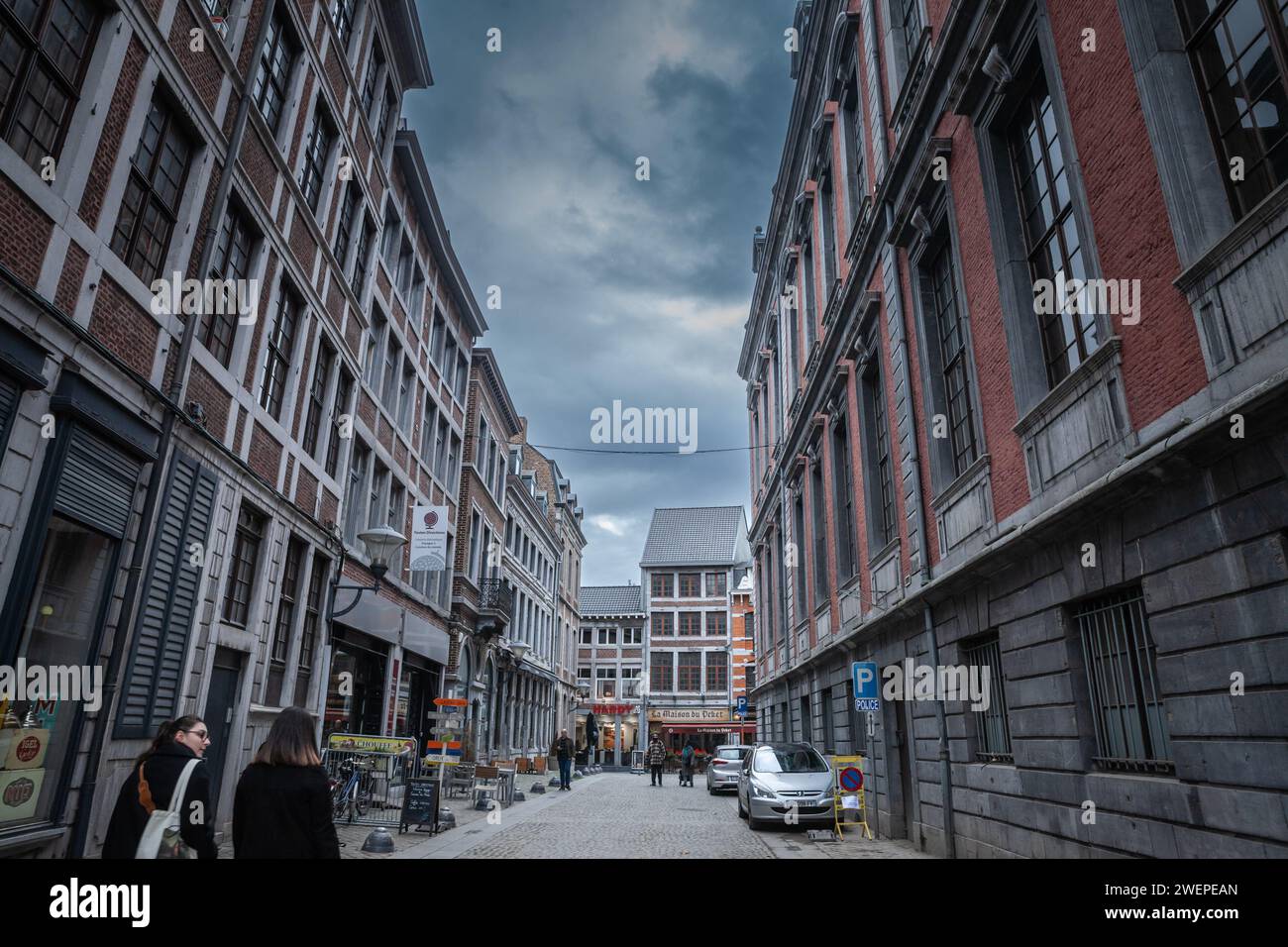 Picture of a typical street of the city center of Liege, Belgium, rue ...