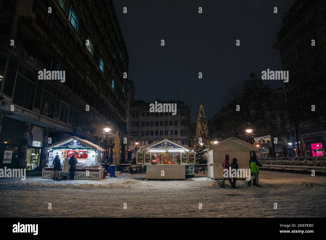 Picture of the belgrade christmas market in front of Kneza Mihailova ...