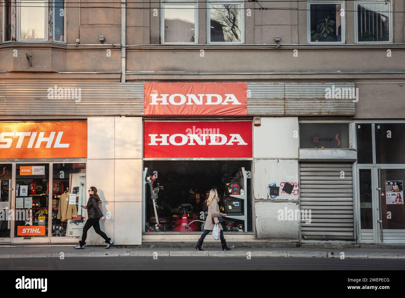 Picture of a sign with the logo of Honda on their main store for ...