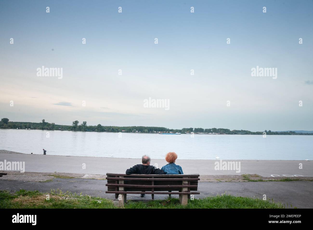 Picture of a senior couple, man and woman, old marriage, looking ...