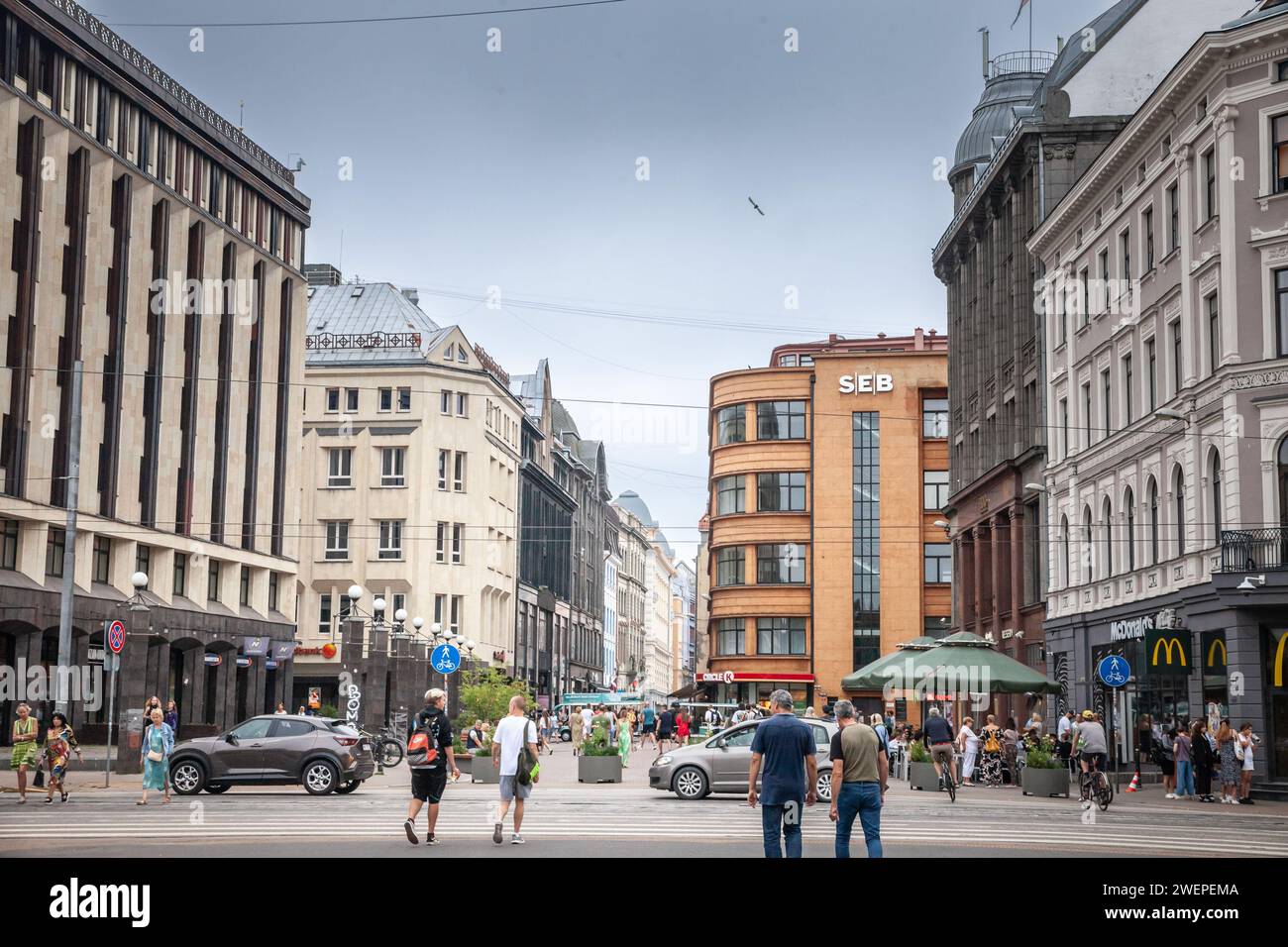 Picture of a typical street in the old town of riga. Vecriga ("Old Riga ...