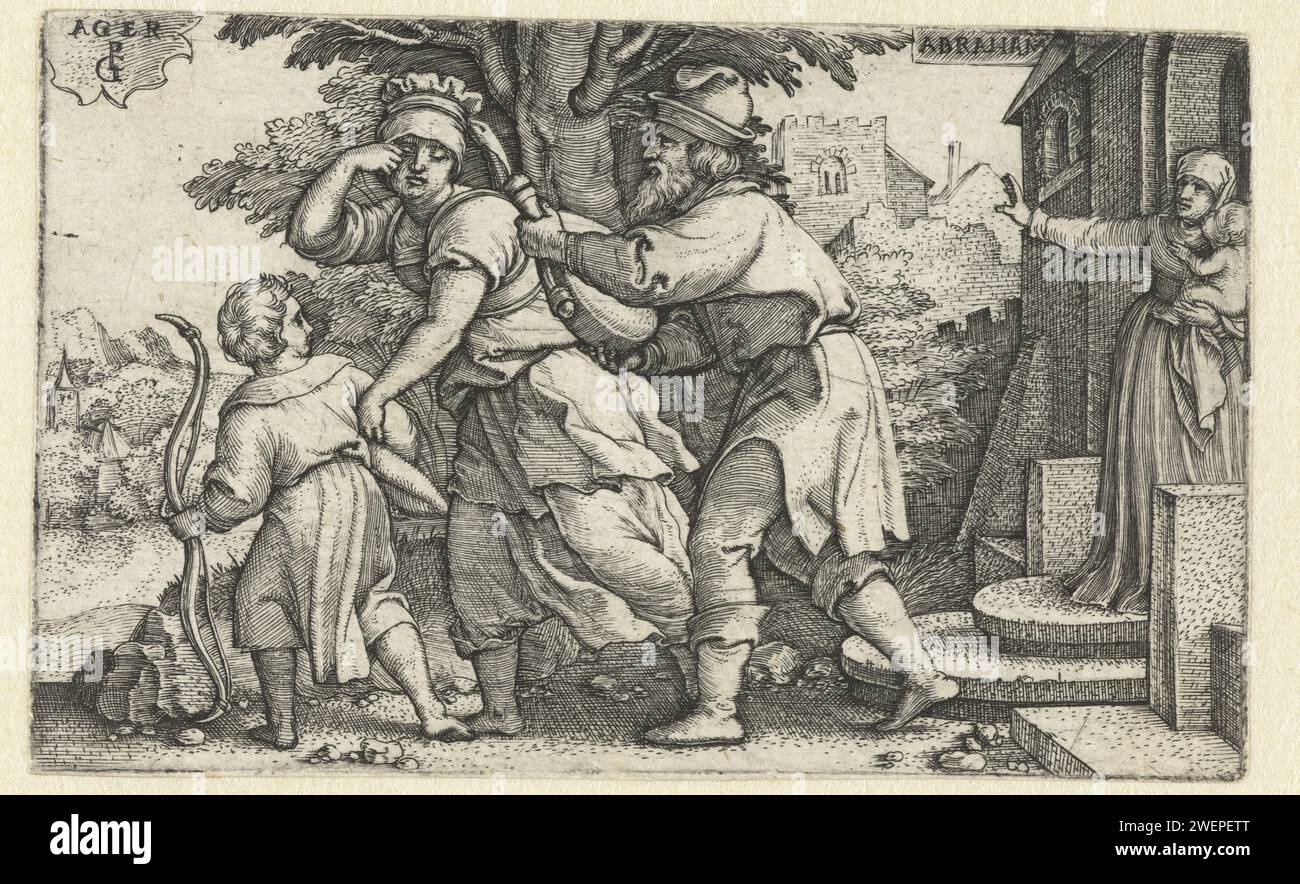Abraham drives Hagar and Ismaël, Georg Pencz, 1541 - 1545 print Abraham ...