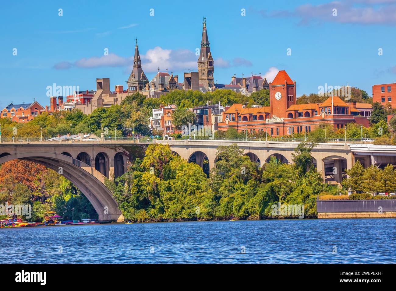 Key Bridge Potomac River Georgetown University Washington DC from ...