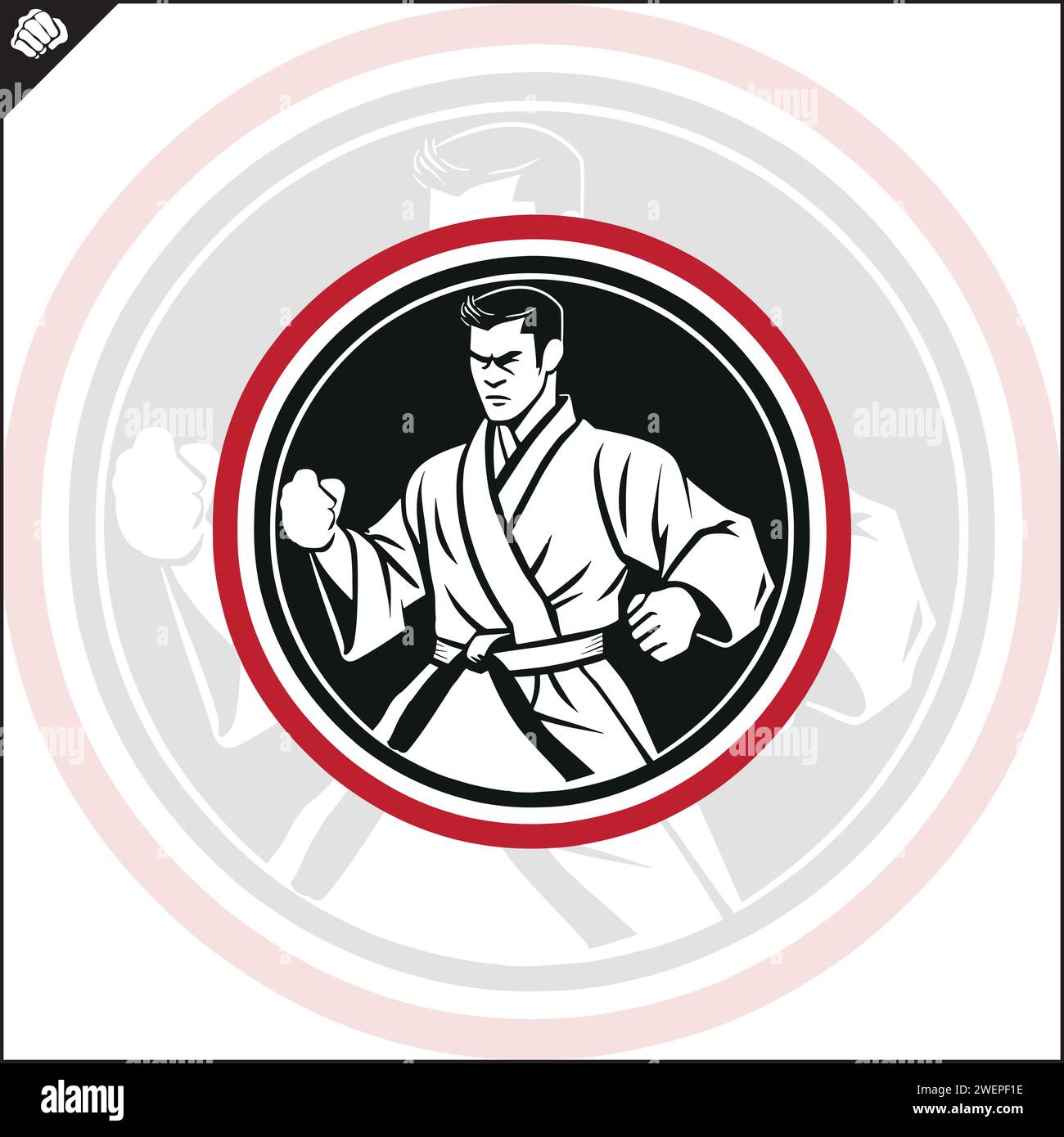 Martial art colored simbol, logo. Karate creative design emblem Stock ...