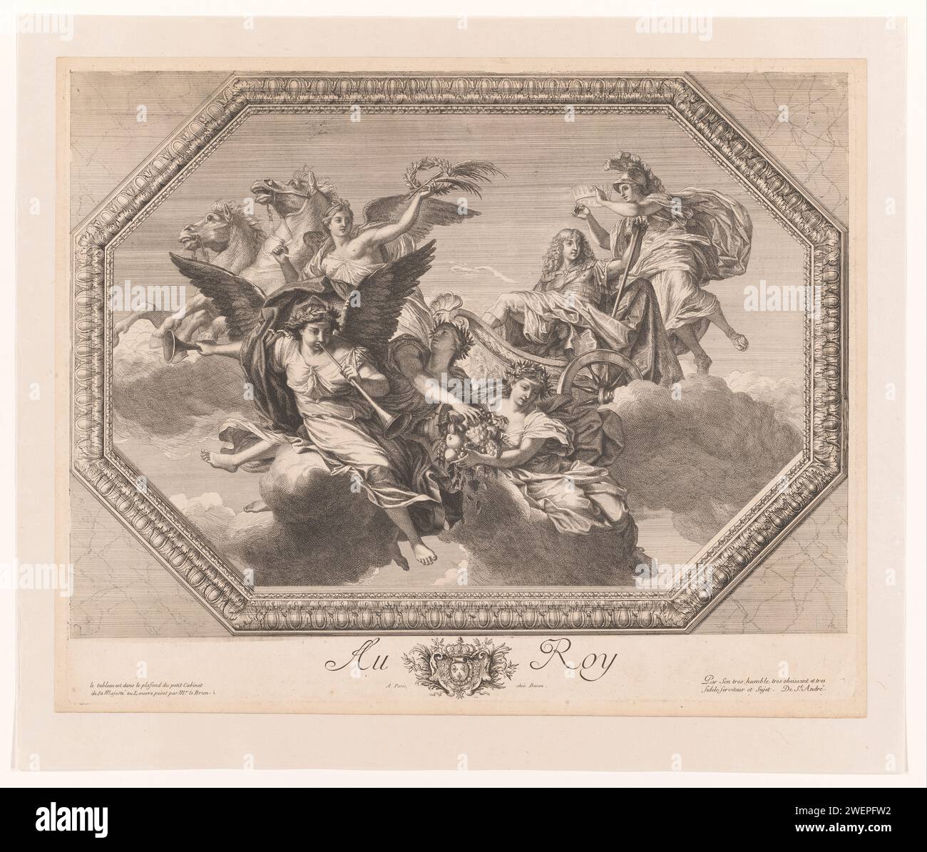 Lodewijk XIV crowned victory cart, Augustin Jacques Renard de Saint-André, After Charles Le Brun ...