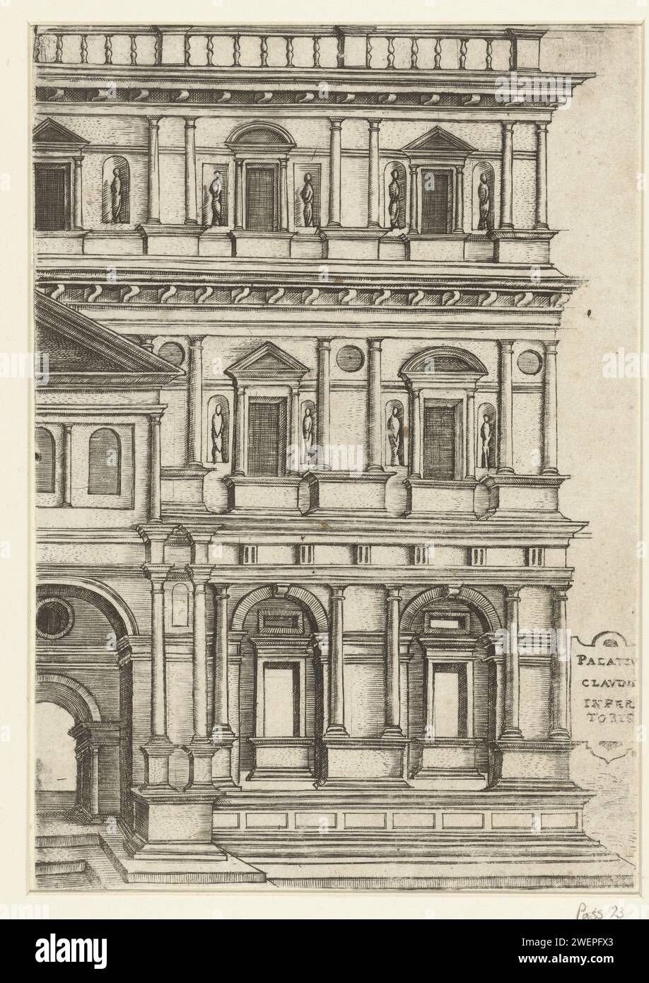 Part of the exterior of a classic palace, Anonymous, After Jacques ...