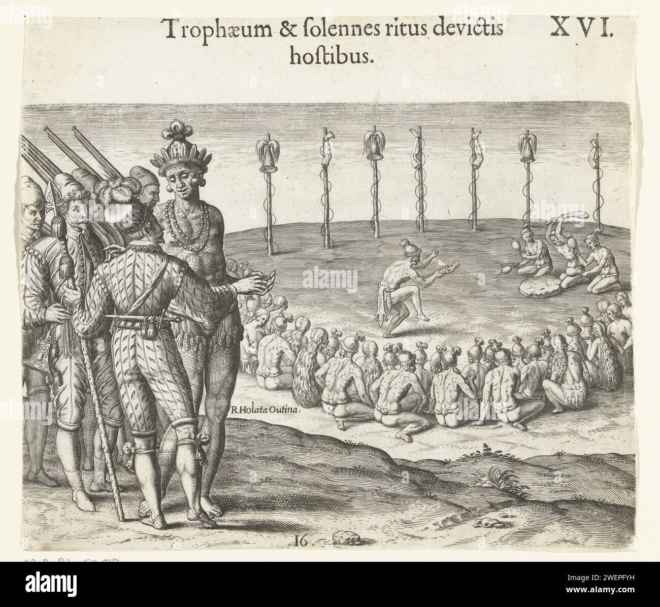 Ritual to celebrate the victory, Theodor de Bry, after Johann Theodor ...