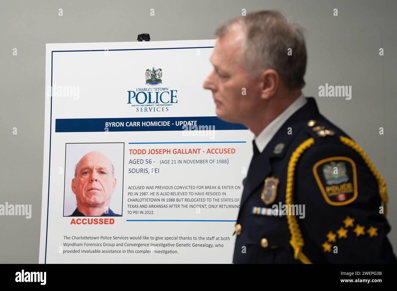 Charlottetown, Canada. 26th Jan, 2024. A photo of the accused Todd ...