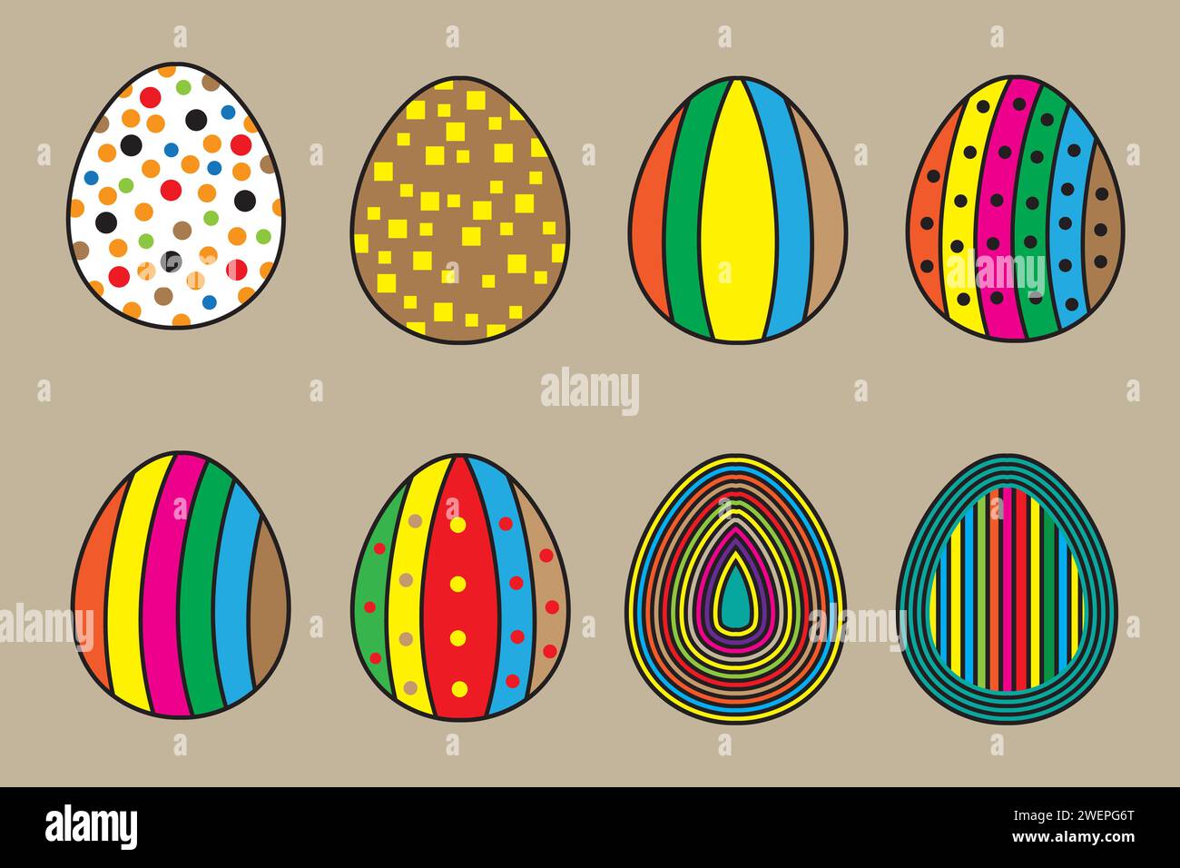 Set of hand drawn Easter eggs. Vector illustration for your design ...