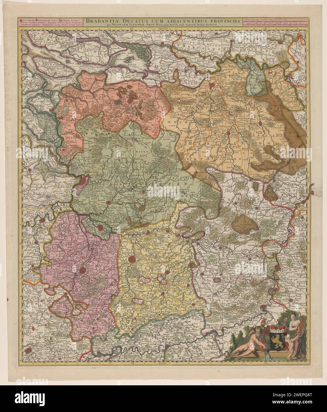 Map of the Duchy Brabant, Gilliam van der Gouwen, 1677 - 1720 print Map ...
