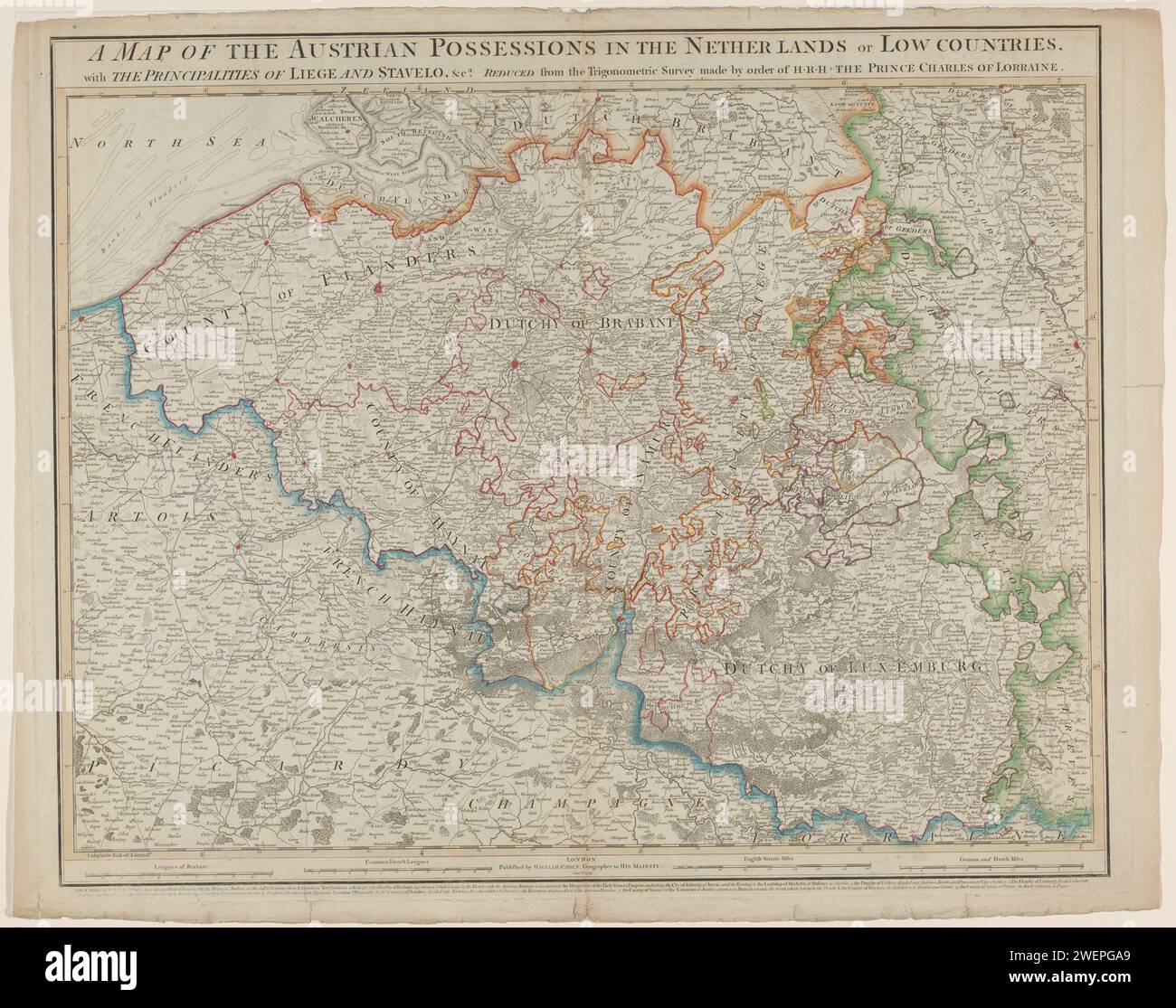 Map of the Southern Netherlands, Anonymous, 1789 print Map of the ...