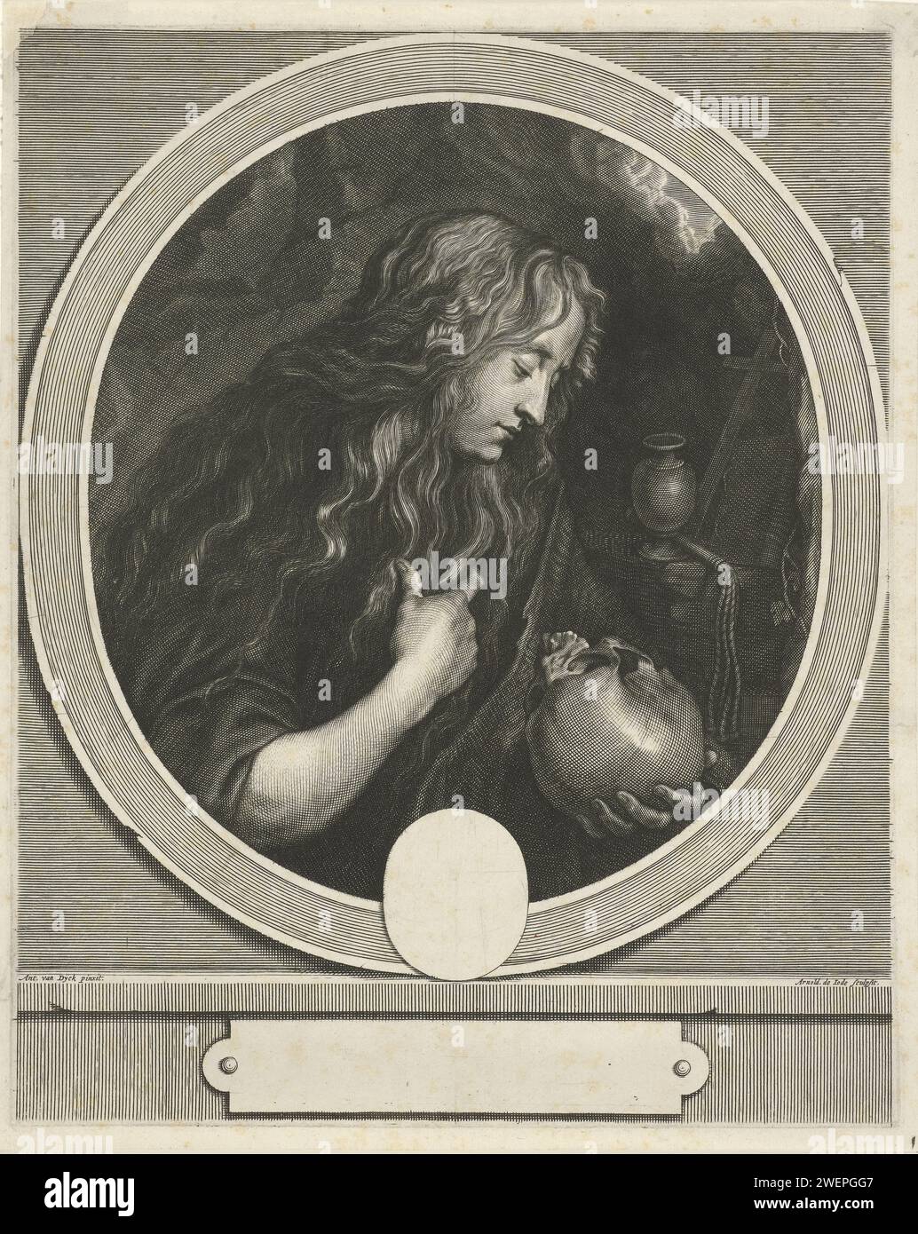 Maria Magdalena with Schedel, Arnold de Jode, After Anthony Van Dyck ...